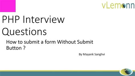 Submit PHP Form Without Submit Button YouTube