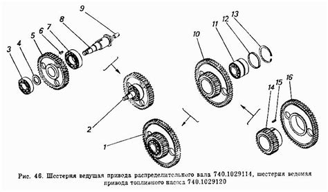 Шестерня ведущая привода распределительного вала, шестерня ведомая ...