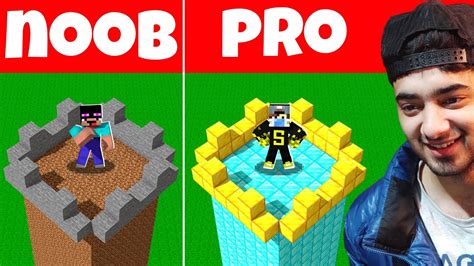 Noob Vs Pro Security Tower Build Battle Minecraft Minecraft Videos