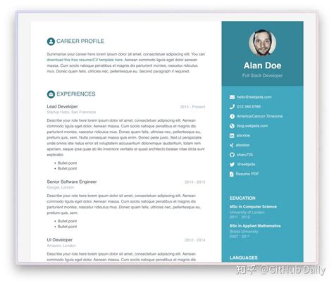 3 个独特的简历生成器,在 Github 开源了! 知乎 3 个独特的简历生成器,在 Github 开源了! 知乎