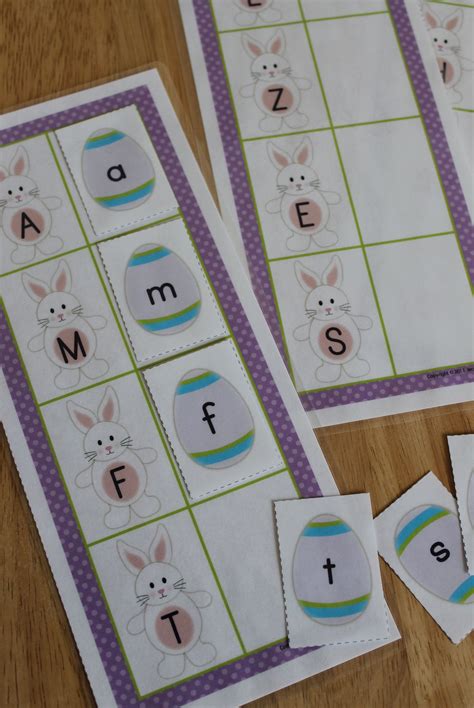 Easter Bunny Abc Matching Activity For Preschool