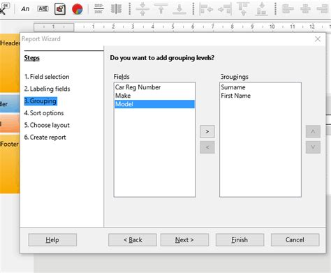 advanced databases insert delete a data field in group page report