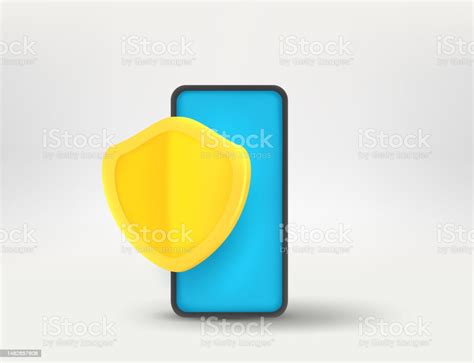 방패가있는 최신 스마트 폰 모바일 보안 개념입니다 3d 벡터 일러스트 레이 션 0명에 대한 스톡 벡터 아트 및 기타 이미지 0명 3차원 형태 광고 Istock