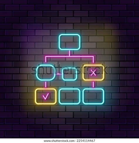 algorithm structure tree neon vector icon stock vector royalty free