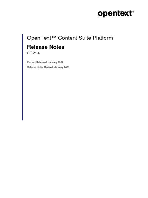 Opentext Content Suite Platform Ce 21 4 Release Notes Pdf Internet Explorer Networking