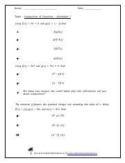 Composition Functions Worksheet Pdf Name Date Topic Composition Of Functions Worksheet
