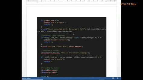 Ktu Cs332 Network Programming Labs6 Cssocket Programming With Tcp And
