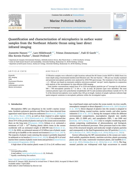 Pdf Quantification And Characterization Of Microplastics In Surface Water Samples From The