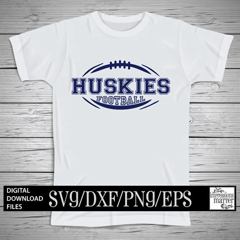 Huskies Football Logo Svg Dxf Mascot Team Digital Art Digital