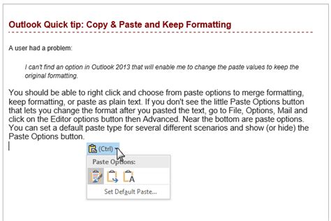 Copy Paste And Keep Formatting