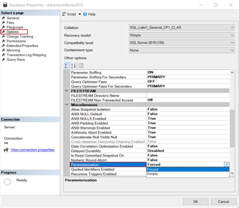 Sql Server Database Parameterization Option And Its Query Performance