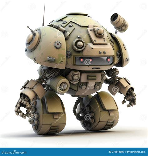 Tiny Army Character Robot Generative Ai Stock Illustration