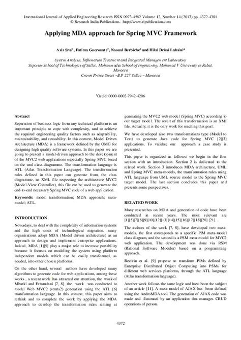 Pdf Applying Mda Approach For Spring Mvc Framework Pdf Applying Mda Approach For Spring Mvc Framework