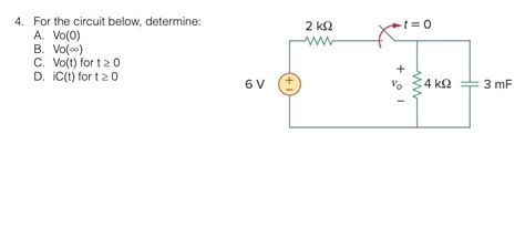 Solved For The Circuit Below Determine A Vo B Chegg