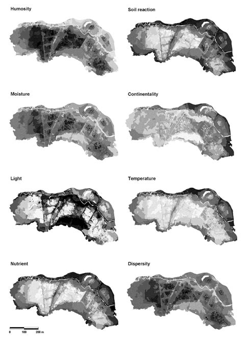 predictive maps of eight mean indicator variables describing the state
