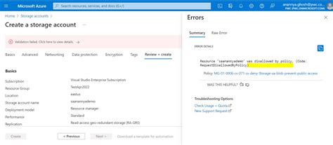 Creating Storage Account Microsoft Qanda