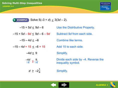 Ch Lesson Solving Multi Step Inequalities PPT