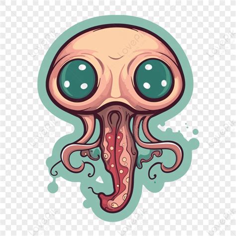 인쇄 또는 웹용 귀여운 문어 그림 벡터만화상표 Png 일러스트 무료 다운로드 Lovepik