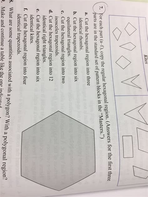 Solved For Each Part A F Copy The Regular Hexagonal