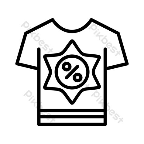 T Shirt Icon Vector Discount Line Png Images Ai Free Download Pikbest