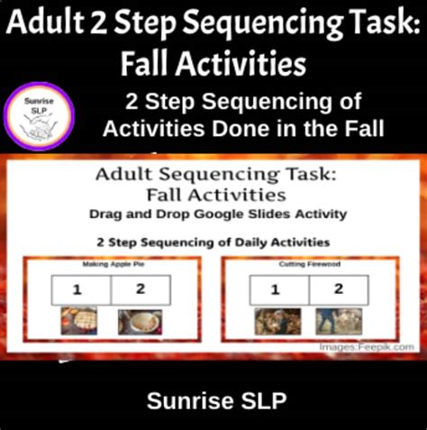 Adult 2 Step Sequencing Tasks Fall Activities Adult Speech Therapy