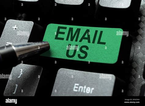 Sign Displaying Email Us Concept Meaning Sending A Commercial Message