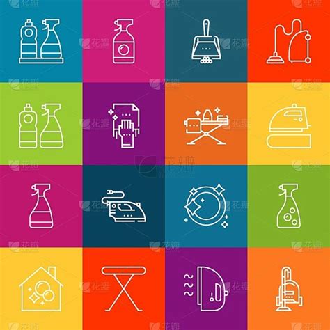 现代细线图标集合的家务元素。优质的轮廓符号集合。简单的单线象形图包。网页图形的笔画矢量标志概念图片 其他图片图片素材 花瓣网