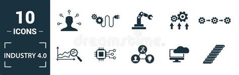 Vertical Integration Icon Set Four Elements In Diferent Styles From Industry 4 0 Icons