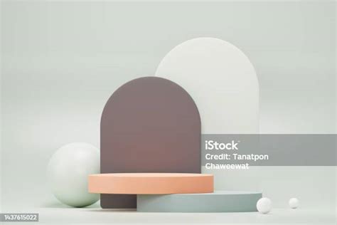 3d는 연단 스탠드가 있는 파스텔 그린 최소 배경을 렌더링합니다 화장품 발표 및 광고를위한 녹색 무대 플랫폼 깨끗한 디자인의 쇼케이스 받침대가 있는 스튜디오 장면 0명에