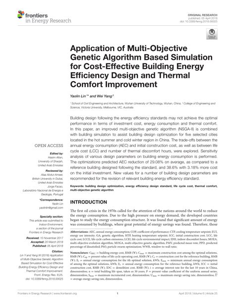 Pdf Application Of Multi Objective Genetic Algorithm Based Simulation