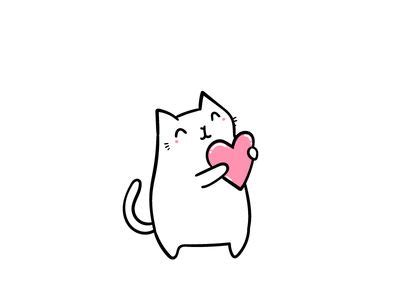 Cute Cat Drawing With Heart Cat Holding A Heart Drawing Cat With