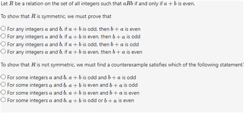 Solved Let R Be A Relation On The Set Of All Integers Such Chegg