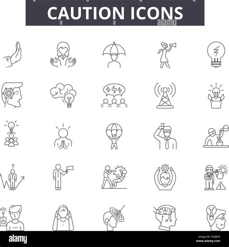 Caution Icons Line Icons For Web And Mobile Design Editable Stroke Signs Caution Icons Outline