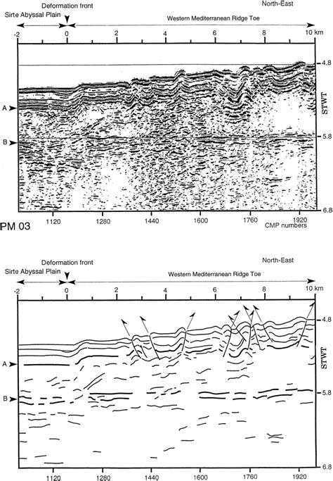 Section And Interpretation Of Migrated Line Pm 03 Across The Contact Download Scientific
