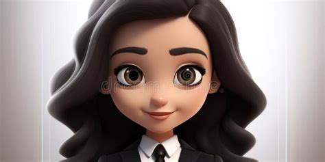 Illustration Of A Business Woman In A Suit Cartoon Generative Ai Stock Illustration