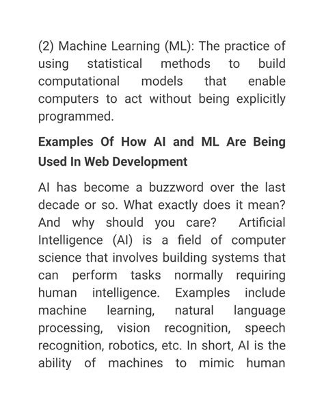 Ppt The Use Artificial Intelligence Machine Learning Web Development
