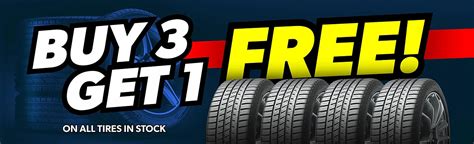 Buy 3 Get 1 Free On All Tires On Stock