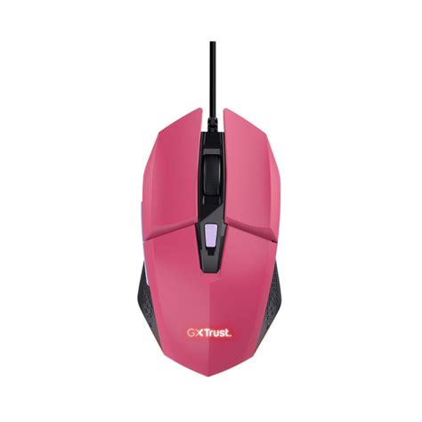 Mouse Gamer Trust Gxt 109w Felox Rosado Alámbrico Iluminado Con Botones Programables Mouse