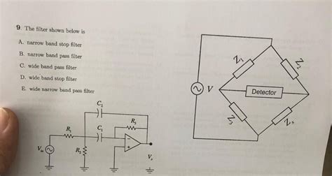 Solved The Filter Shown Below Is A Narrow Band Stop Chegg