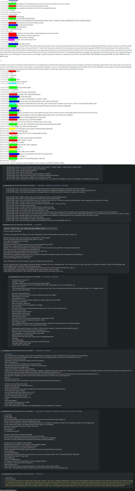 Anonymous Ex Microsoft Employee On Windows Internals ·