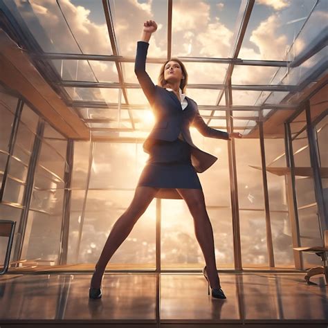 Premium Photo A Businesswoman Breaking Through A Glass Ceiling