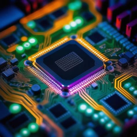 Premium Photo Integrated Microchip Circuit Board For Server Central Computer Processor