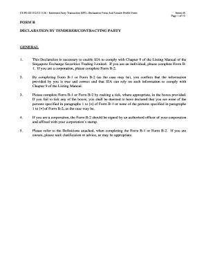Fillable Online FORM B DECLARATION BY TENDERER CONTRACTING Fax Email Print PdfFiller