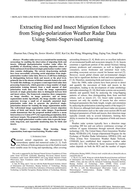 Pdf Extracting Bird And Insect Migration Echoes From Single