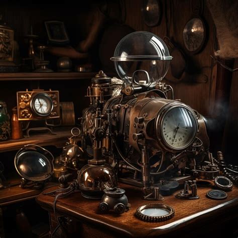 Stylish Gaming Setup With Steampunk Elements Images Free Download On