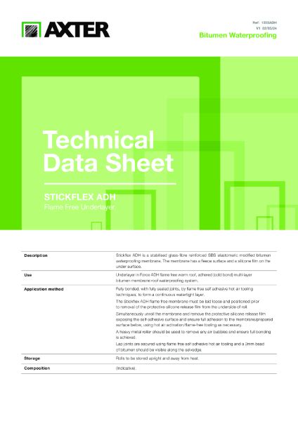 stickflex adh technical data sheet axter ltd nbs source