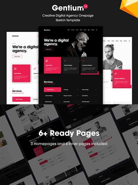 高级网页排版 高保真网站设计原型图sketch模板