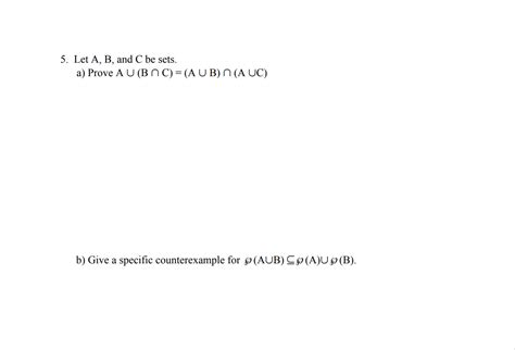 Solved Let A B And C Be Sets A Prove Chegg