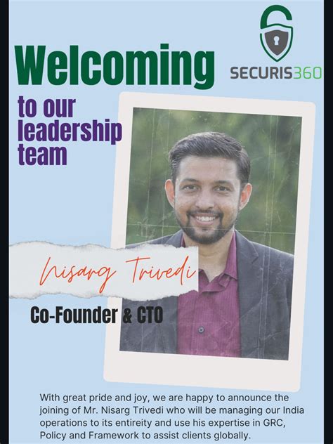 nisarg trivedi on linkedin excited to be a part of the journey