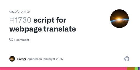 Script For Webpage Translate · Issue 1730 · Uazocromite · Github